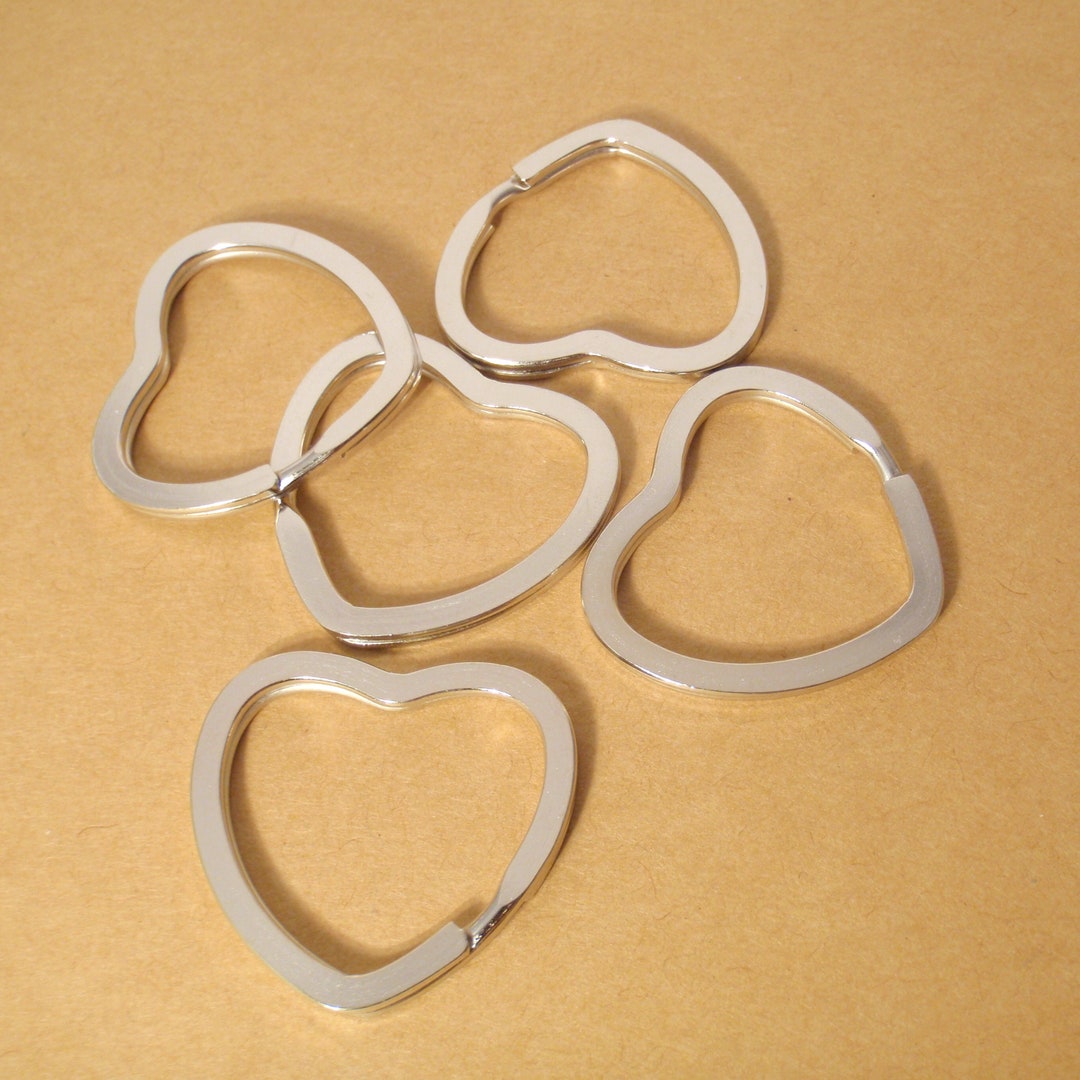 Heart Key Ring - Split Ring Key Ring - 1 1/4" Wide Heart Shape - Steel ...