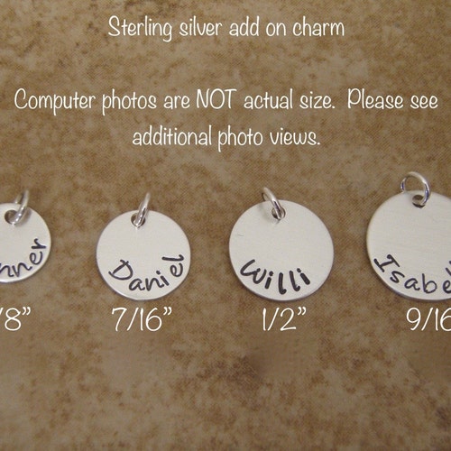 Custom Silver Small Name Charm - Etsy