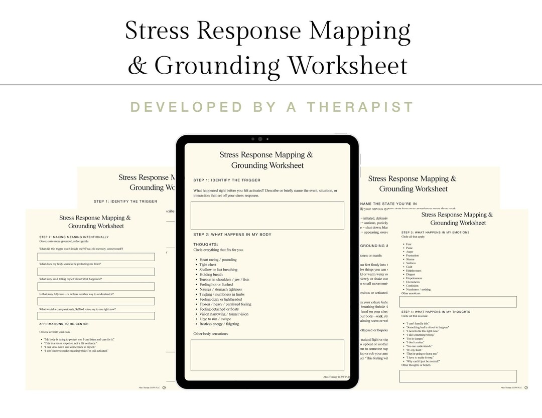 Trauma Response Mapping & Grounding Worksheet - Etsy
