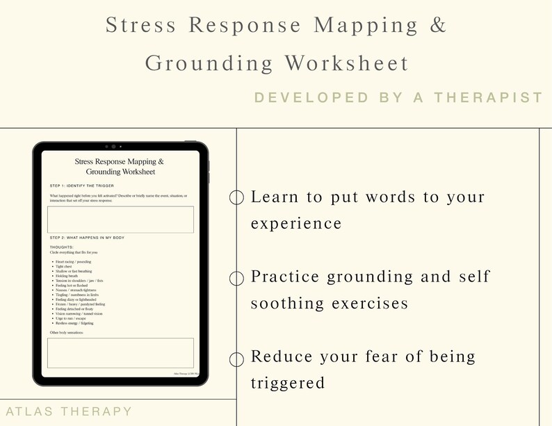 Trauma Response Mapping & Grounding Worksheet - Etsy