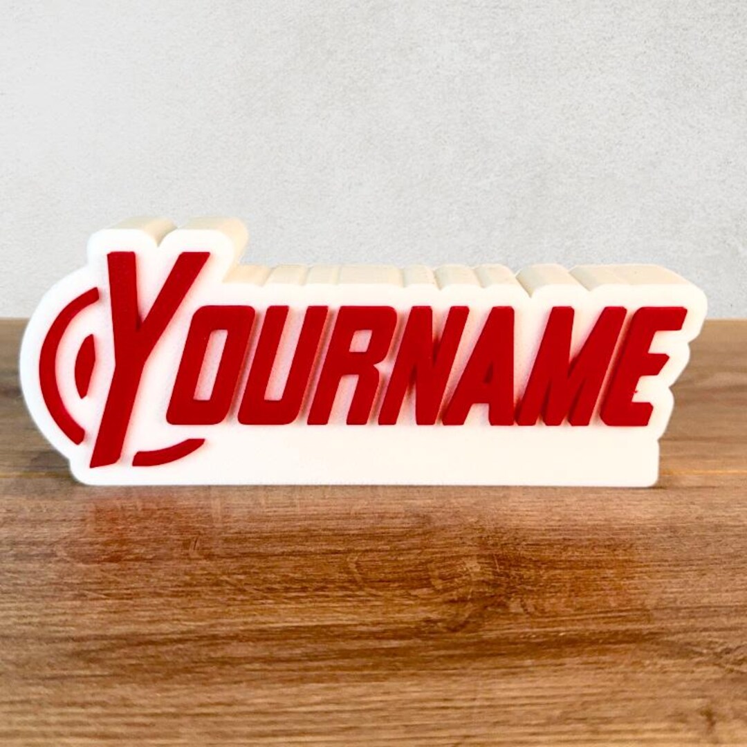 Personalised Superhero Name Plate Custom Desk Name Stand Freestanding ...