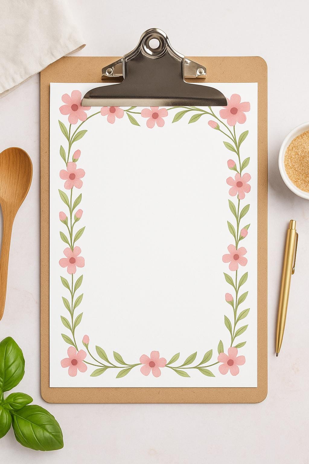 Pink Floral Recipe Card Template | 4x6 Printable Recipe Cards | Instant ...