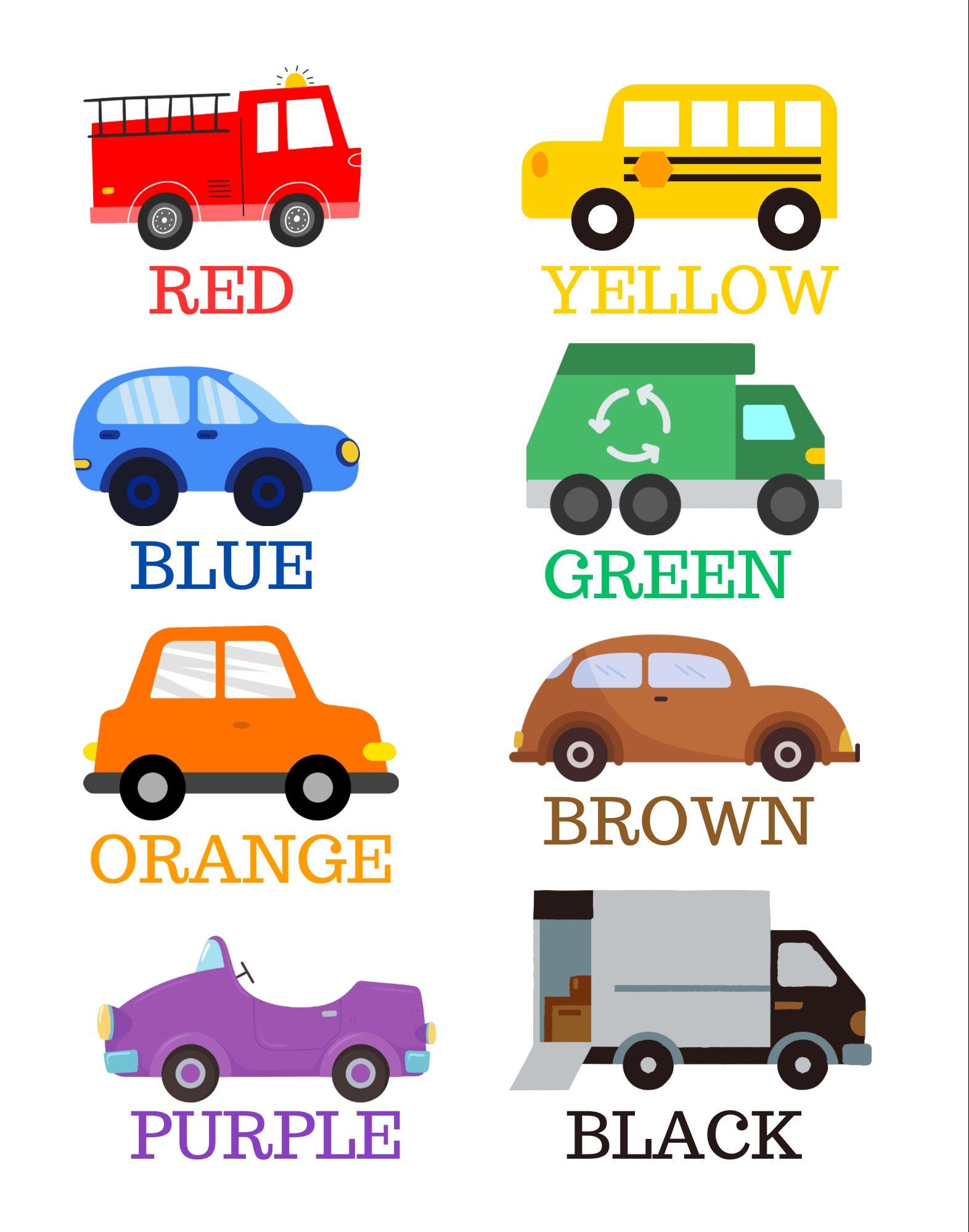 Transportation Educational Posters Boys Transportation Art Boys Vehicle ...