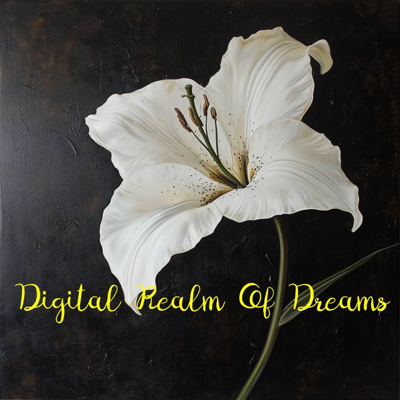 Beautiful Flower Digital Art | White Flower | PRINTABLE DIGITAL ...