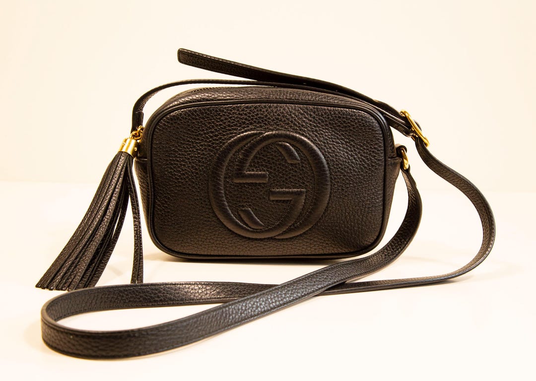 Gucci Soho Mini Disco Crossbody Bag in Black Leather in Very Good ...