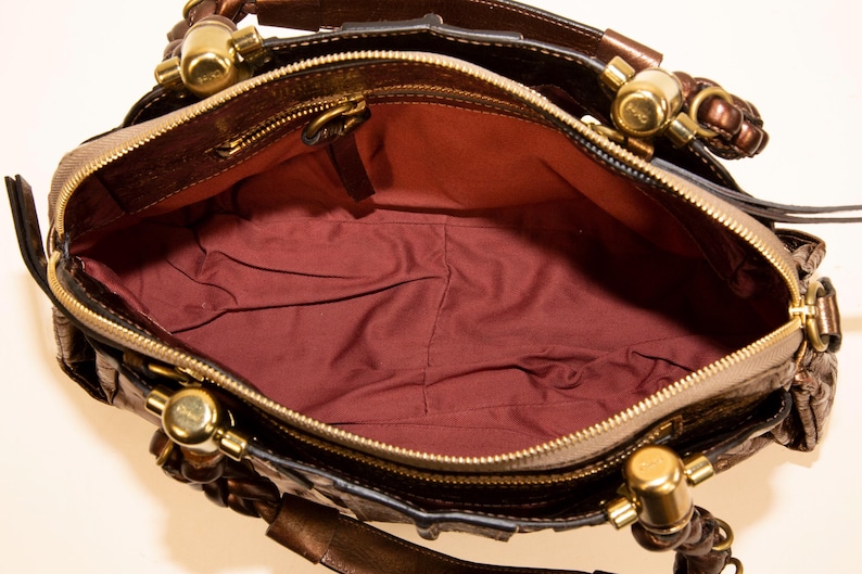 Chloe "heloise" Top Handle Bag / Shoulder Bag in Metallic Bronze ...