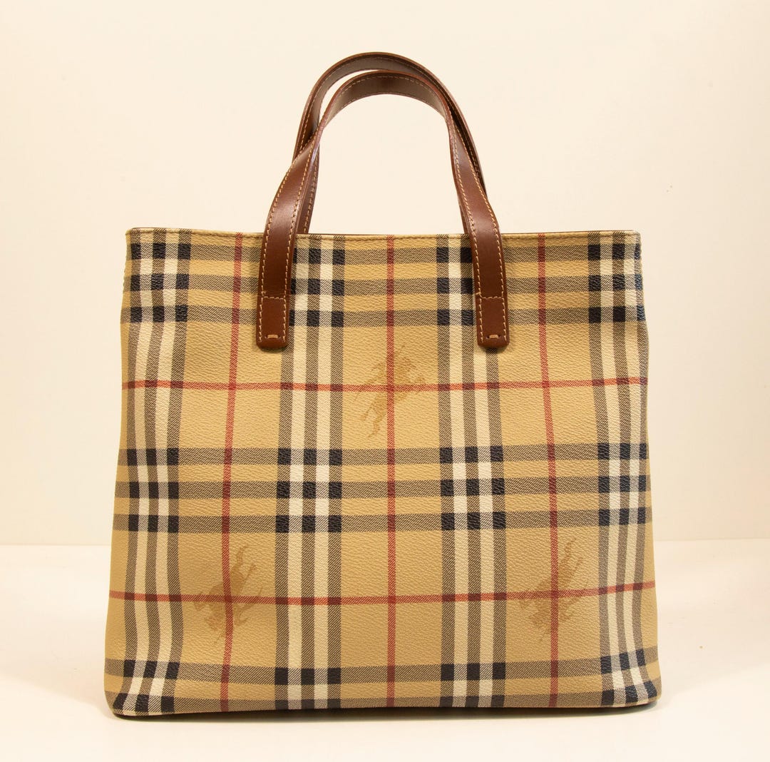 Burberry Classic Check Vinyl Coated Canvas With Brown Leather Trim in ...