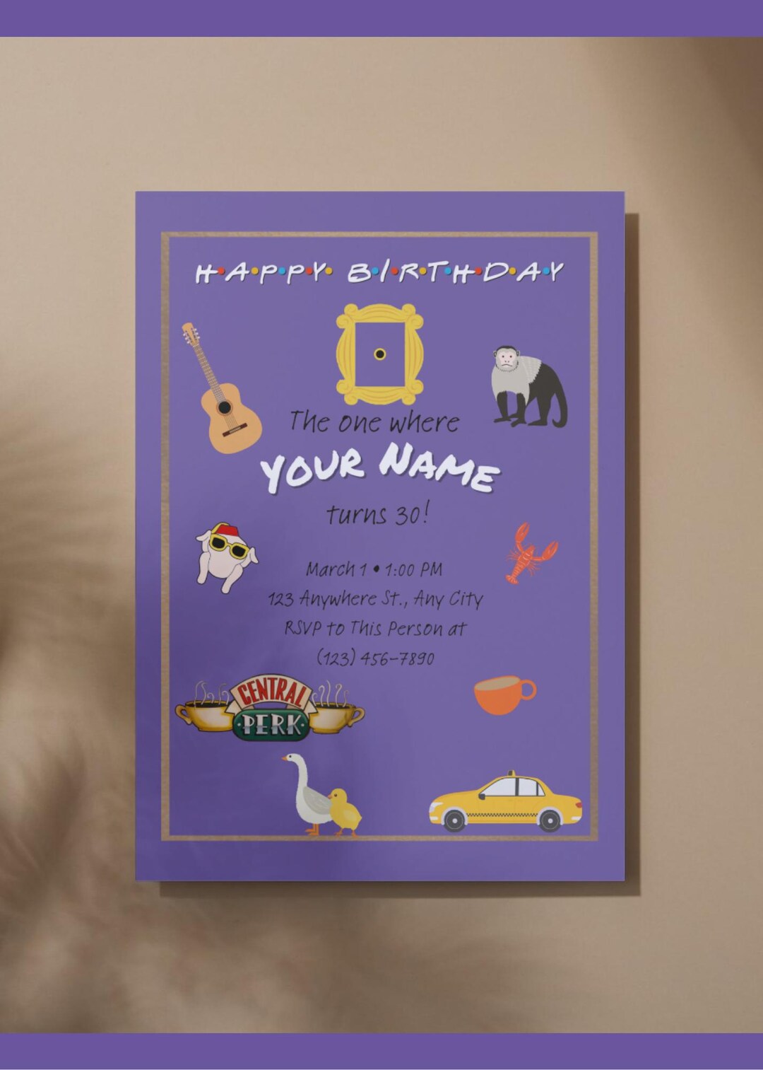 Friends Invitation Template [DIGITAL TEMPLATE] Birthday Invitation - Etsy