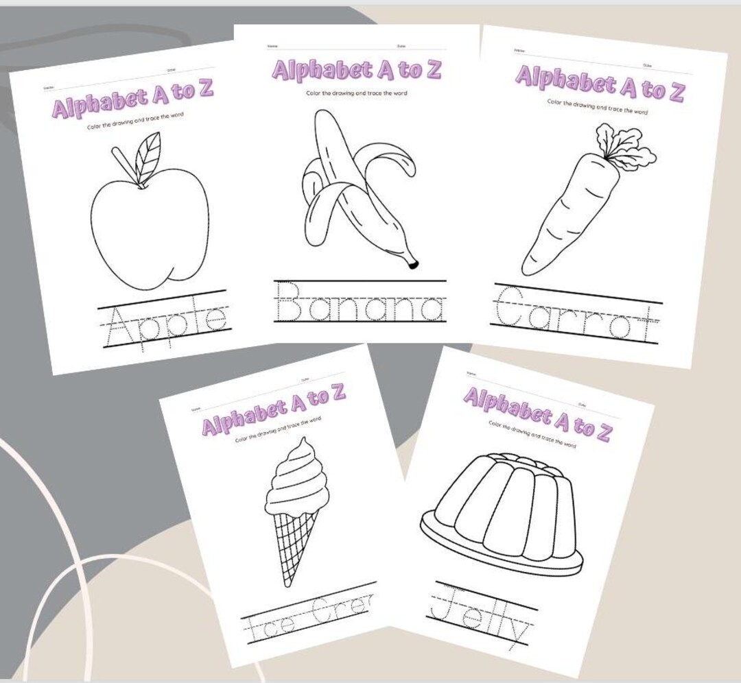 26 Printable Alphabet Tracing Preschool Worksheets | Alphabet A - Z - Etsy