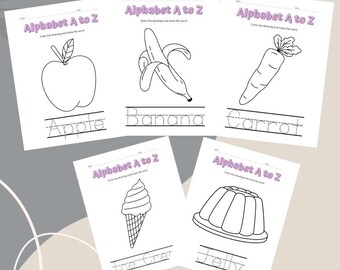 26 Printable Alphabet Tracing Worksheets - Etsy