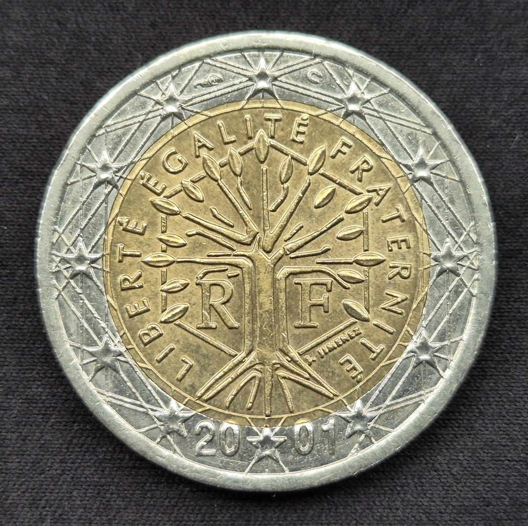 2 Euro Coin France 2001 Misaligned Core - Etsy