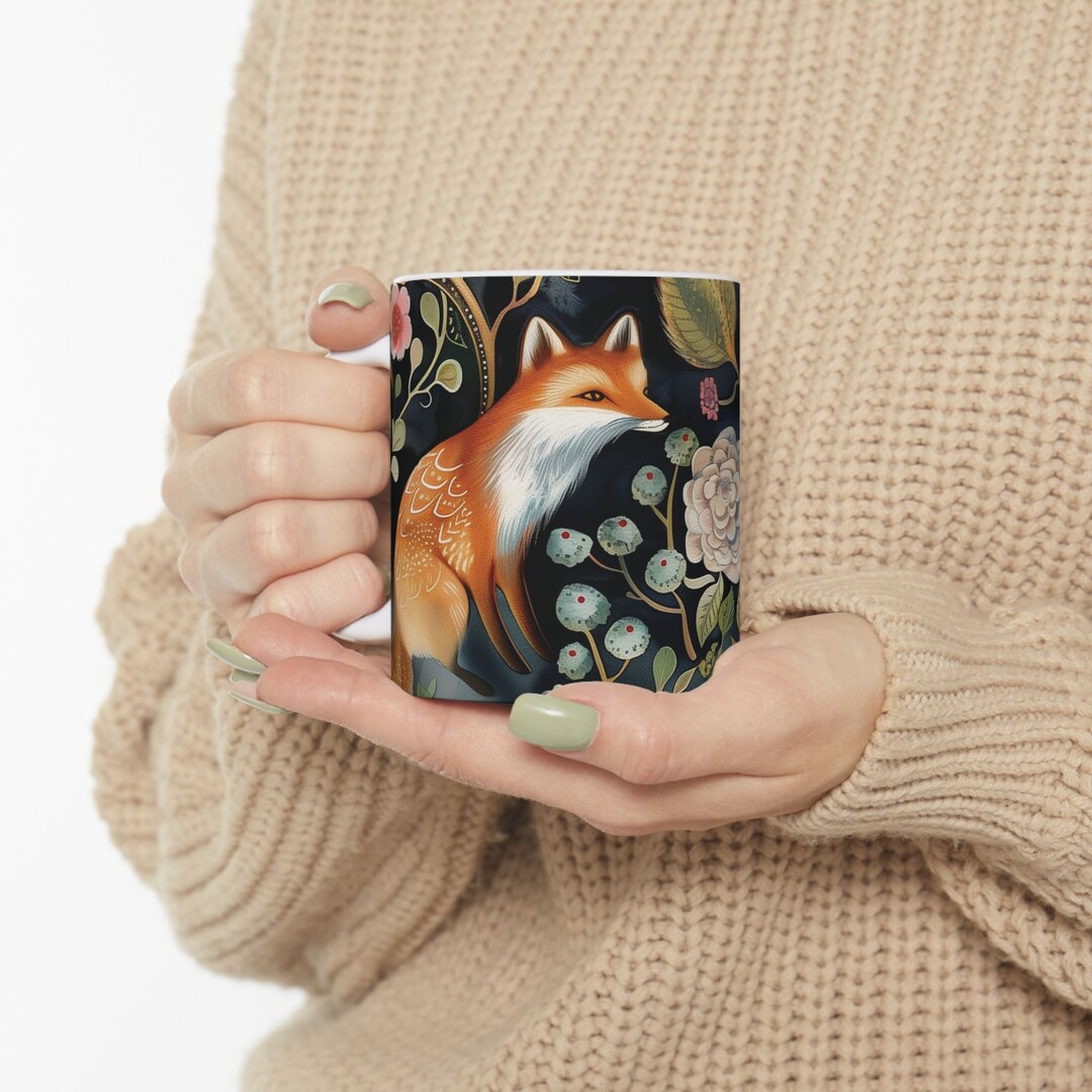 Adorable Fox Ceramic Mug in Two Sizes for Coffee, Tea, Hot Chocolate ...