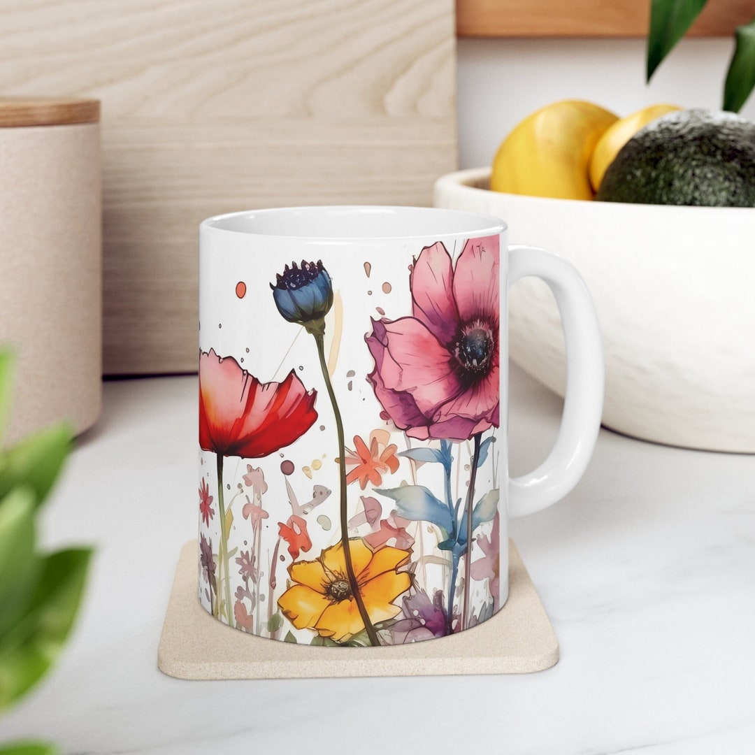 Cottagecore Teacup, Cottagecore Mug, Gifts for Her, Wildflowers, Floral ...