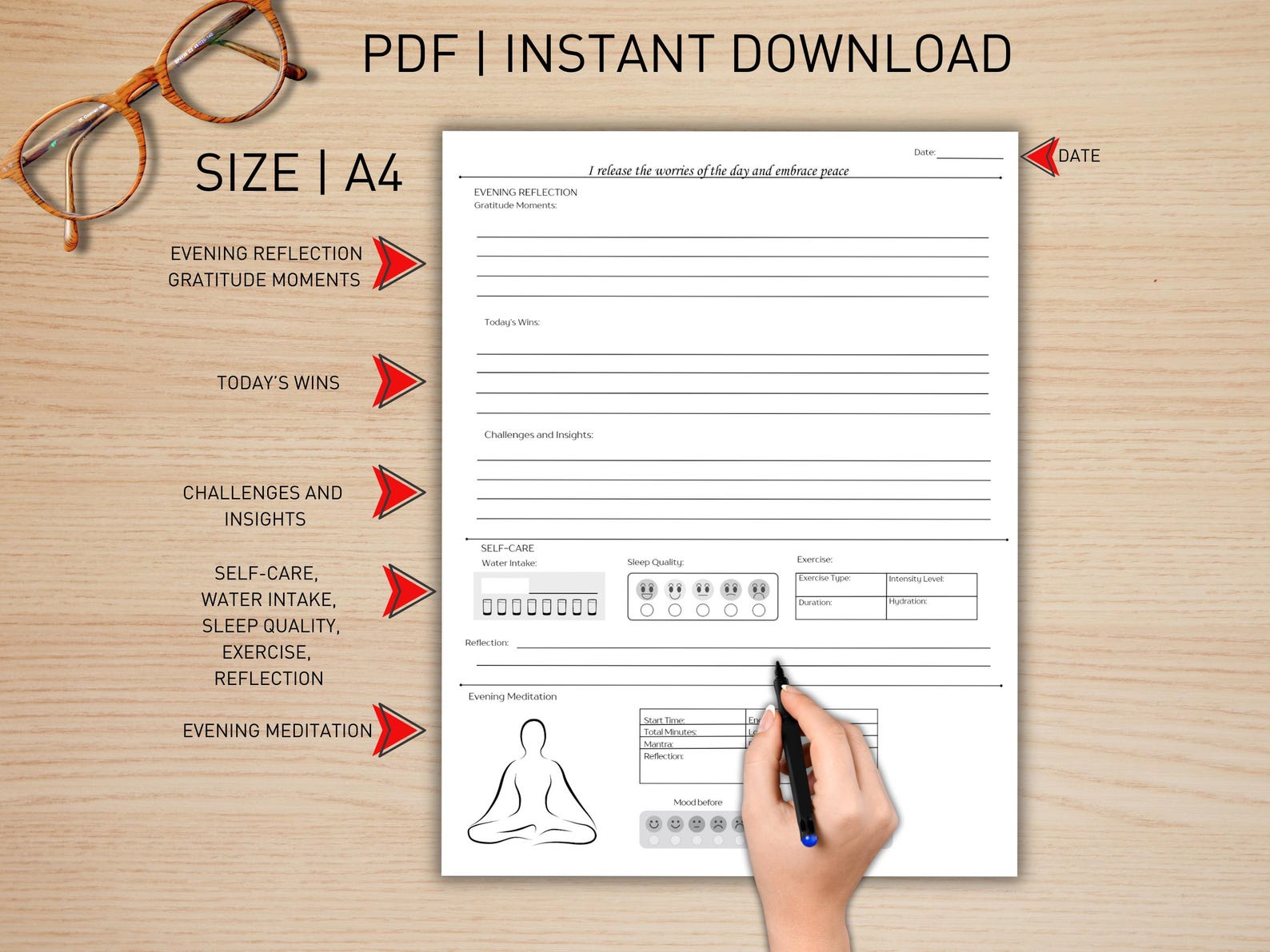 Daily Self-care Planner, Printable Planner, Printable Planner for ...