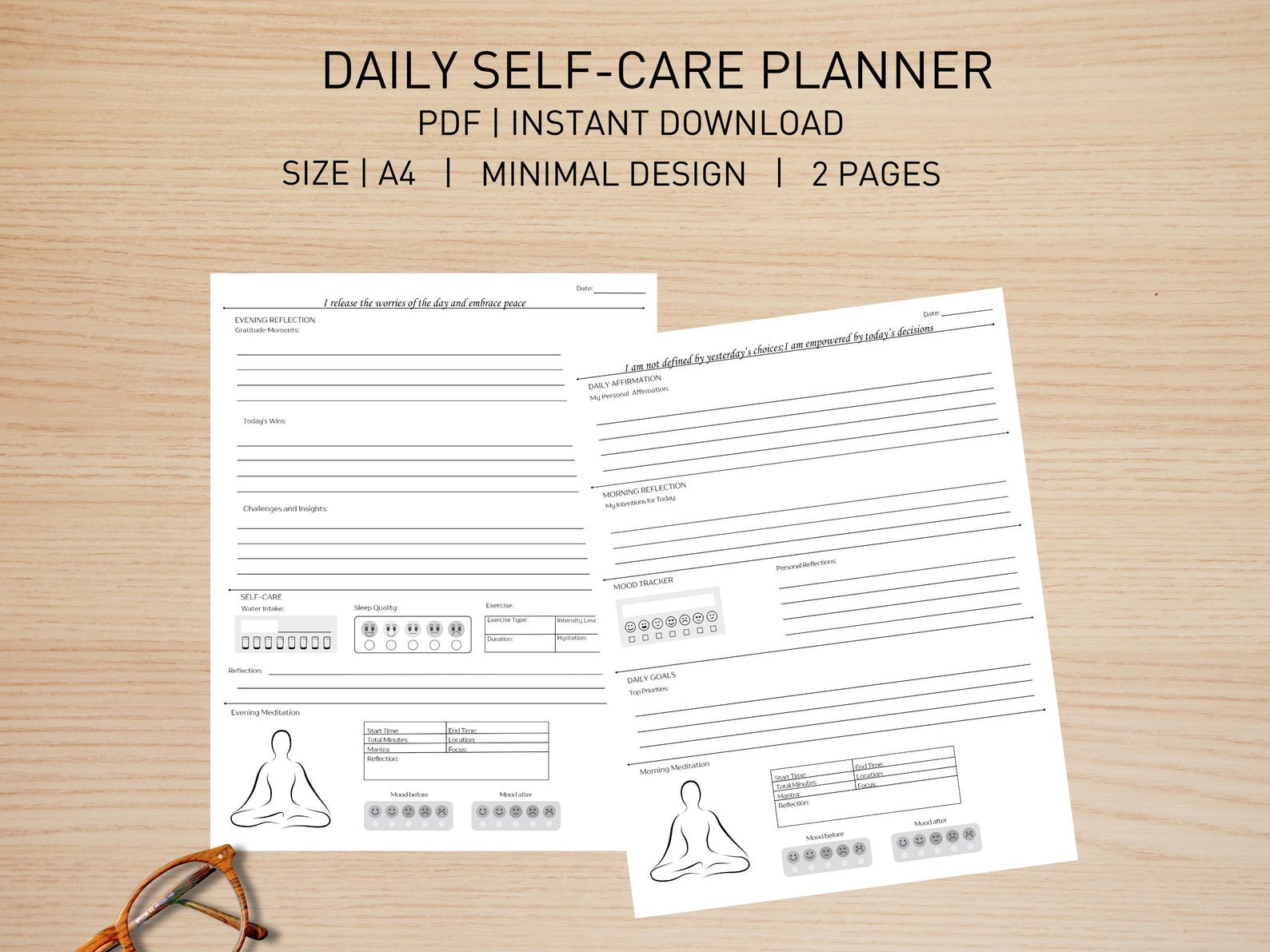 Daily Self-care Planner, Printable Planner, Printable Planner for ...