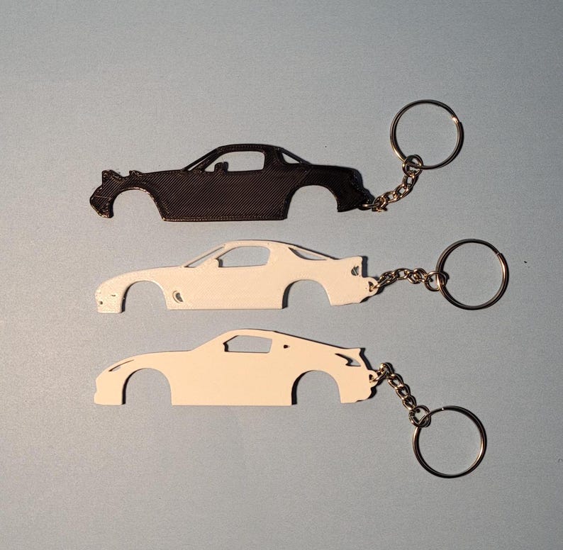 3D Printed Car Outline Keychain Customizable Car Keychains for ...