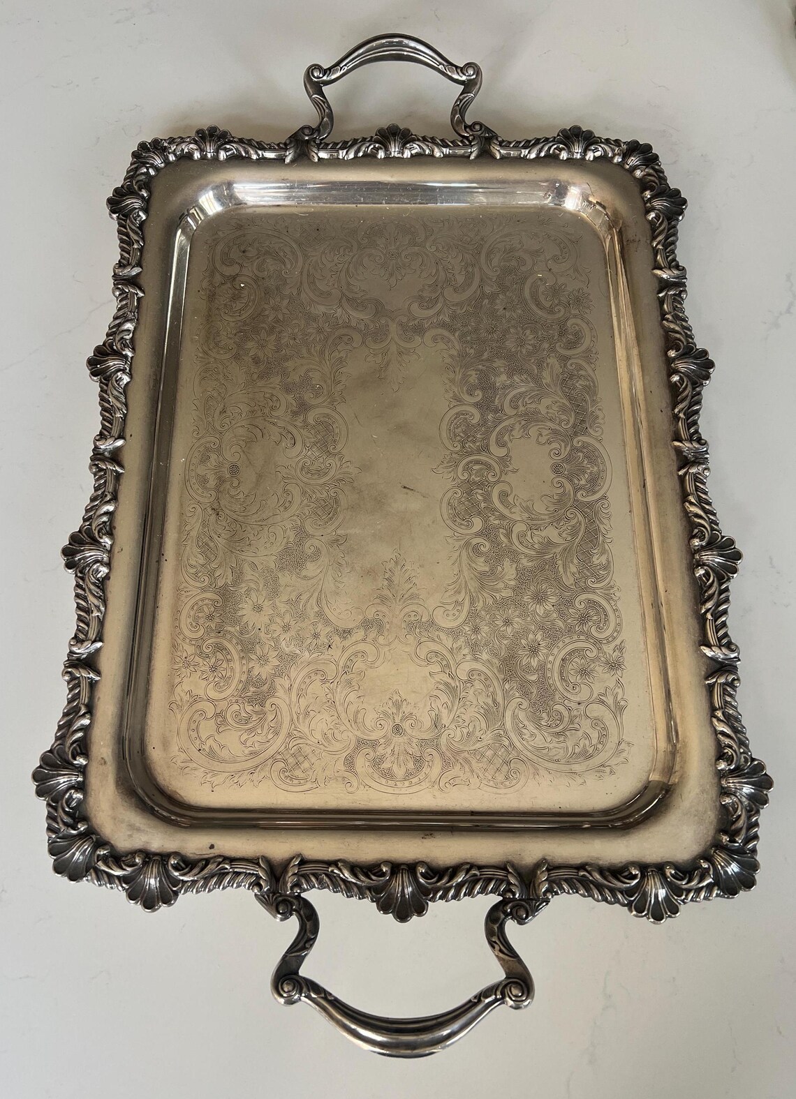 Birks Antique Serving Tray With Handles, rideau Plate Butler Tray ...