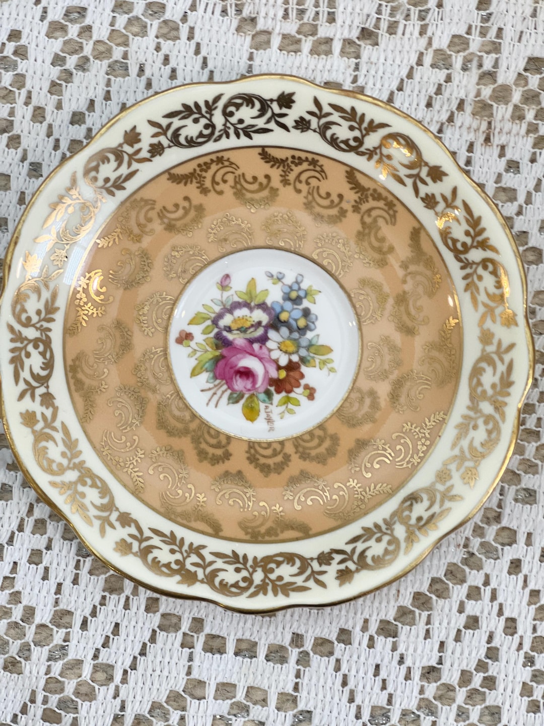 E.B. Foley Yellow and Gold Floral Tea Cup and Saucer, English Bone ...