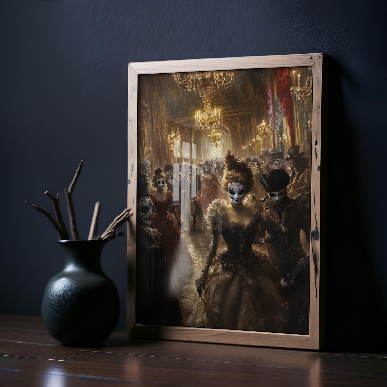 Enigmatic Masquerade - Gothic Art Print, Victorian Elegance With ...