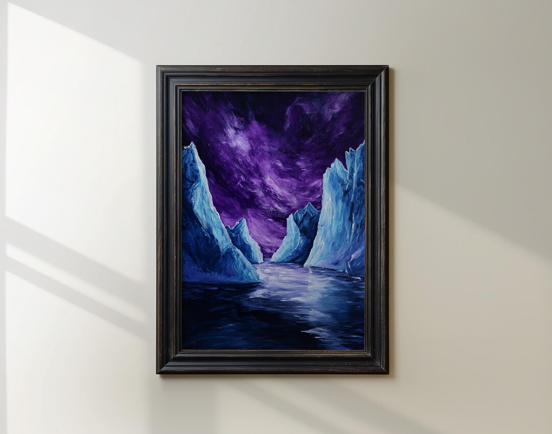 Vivid Iceberg Passage Gothic Art Print, Arctic Landscape Wall Decor ...