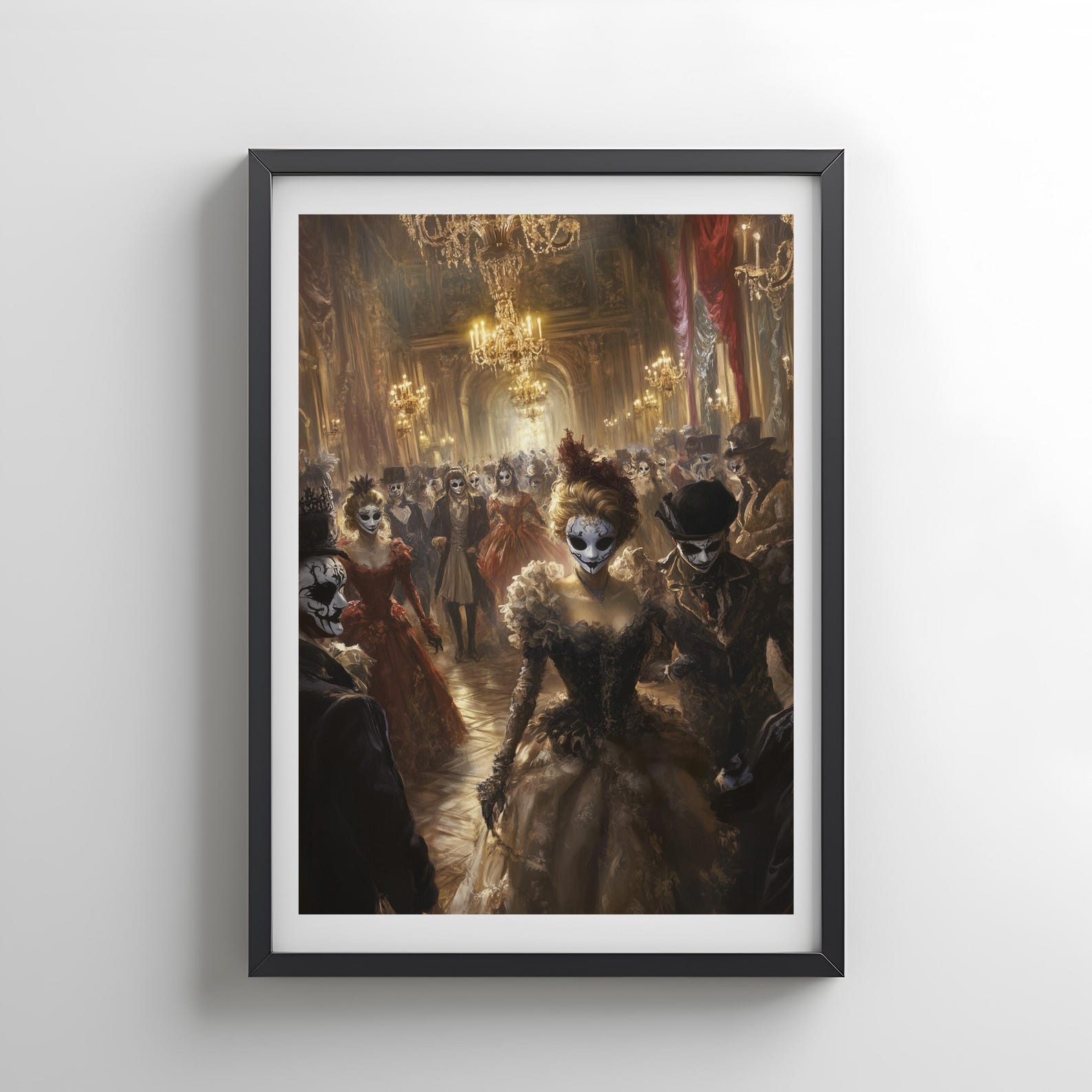 Enigmatic Masquerade - Gothic Art Print, Victorian Elegance With ...