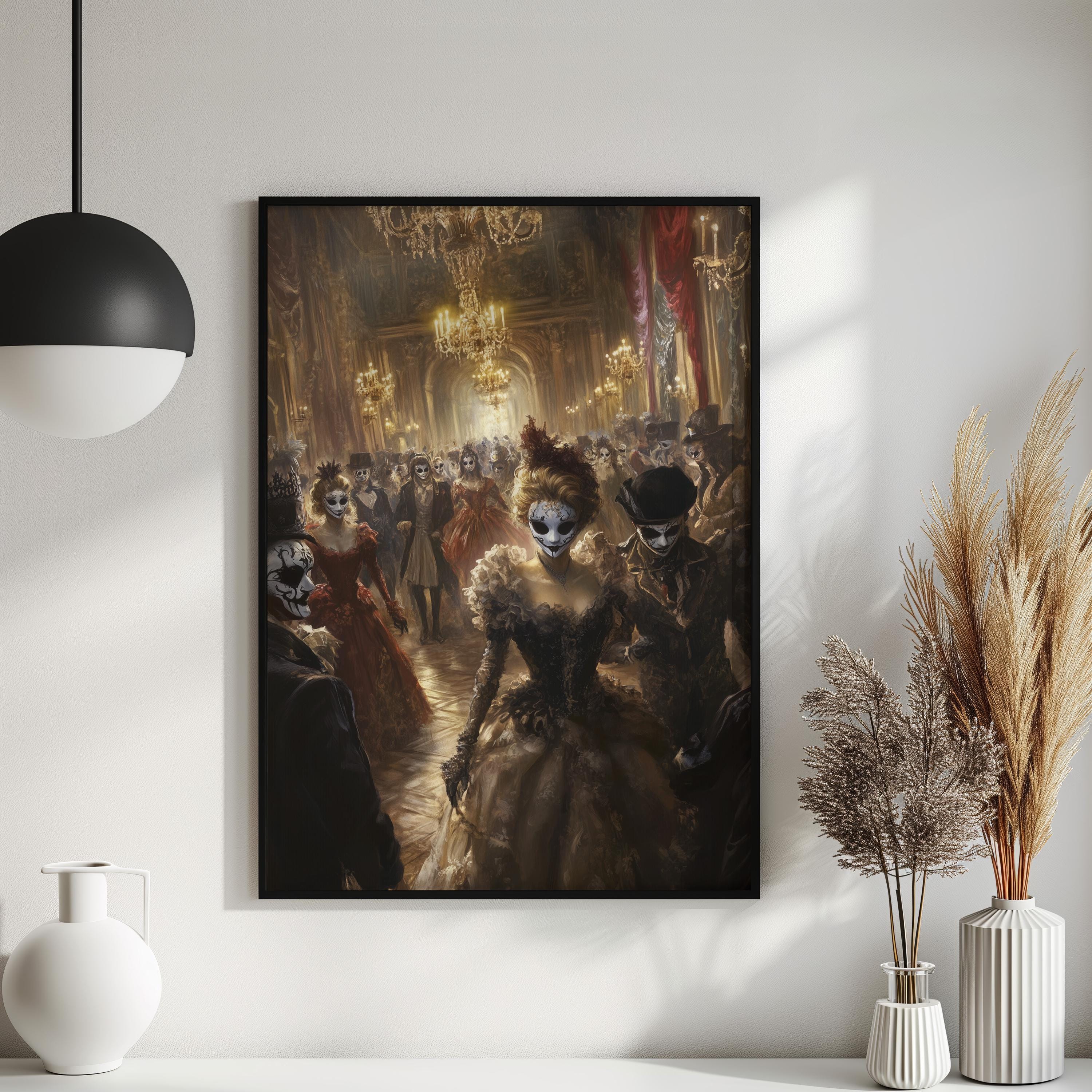 Enigmatic Masquerade - Gothic Art Print, Victorian Elegance With ...