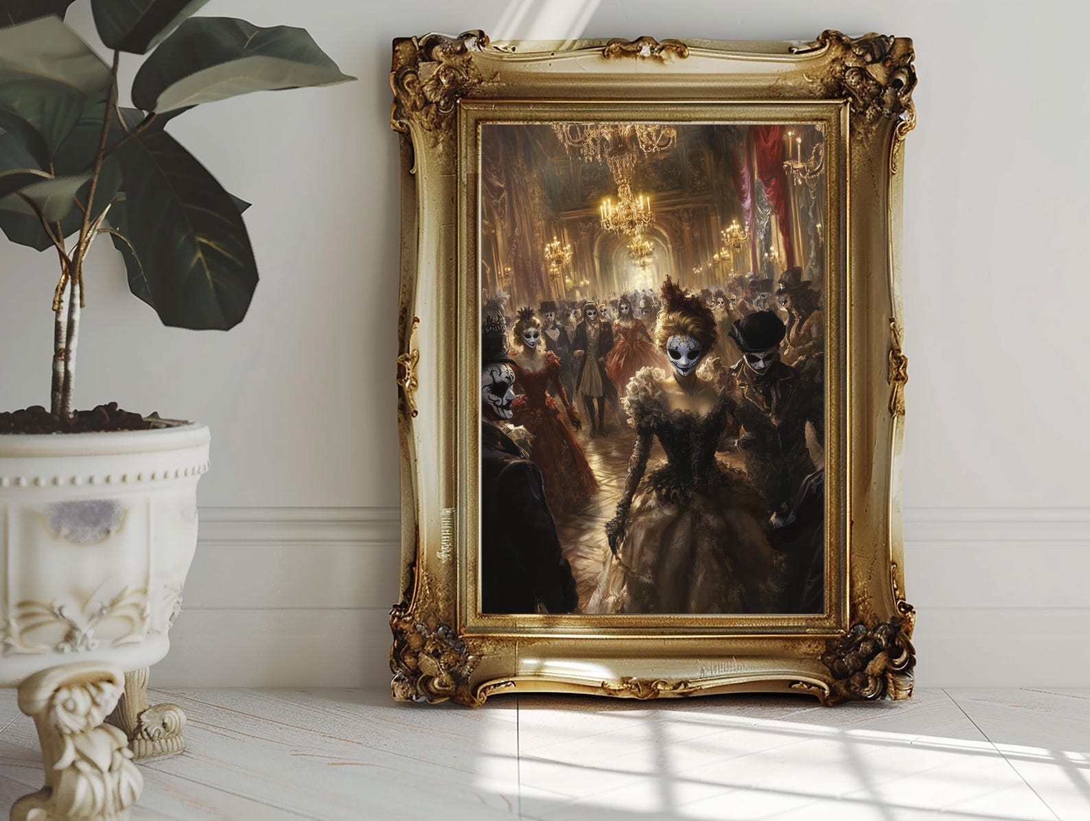 Enigmatic Masquerade - Gothic Art Print, Victorian Elegance With ...