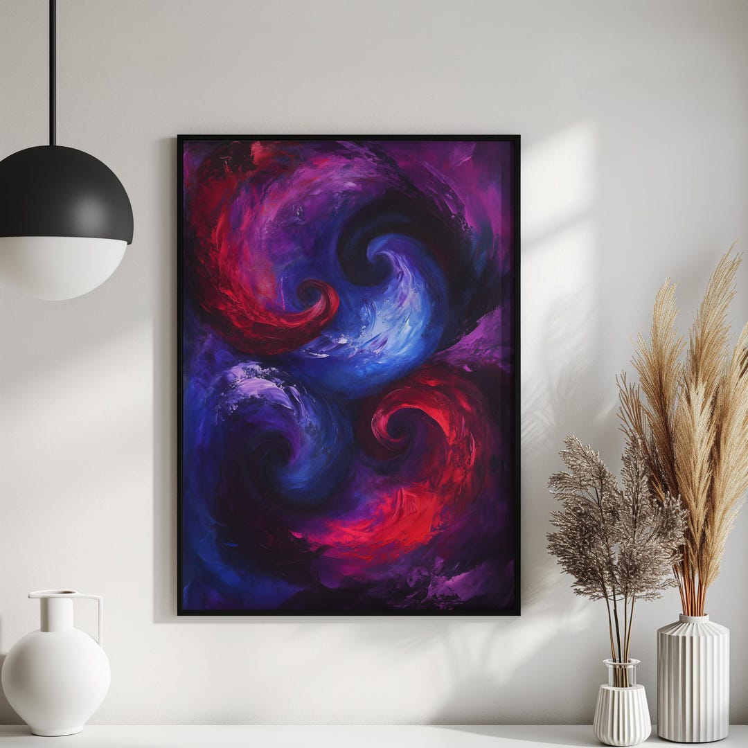 Cosmic Swirls - Gothic Optical Illusion Art Print, Abstract Spiral ...