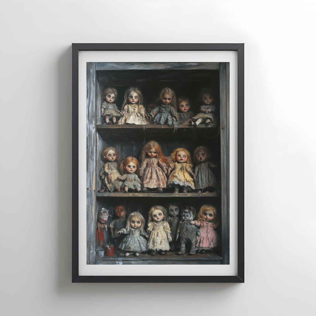 Haunted Dolls Collection Gothic Creepy Doll Art Print, Eerie Vintage ...