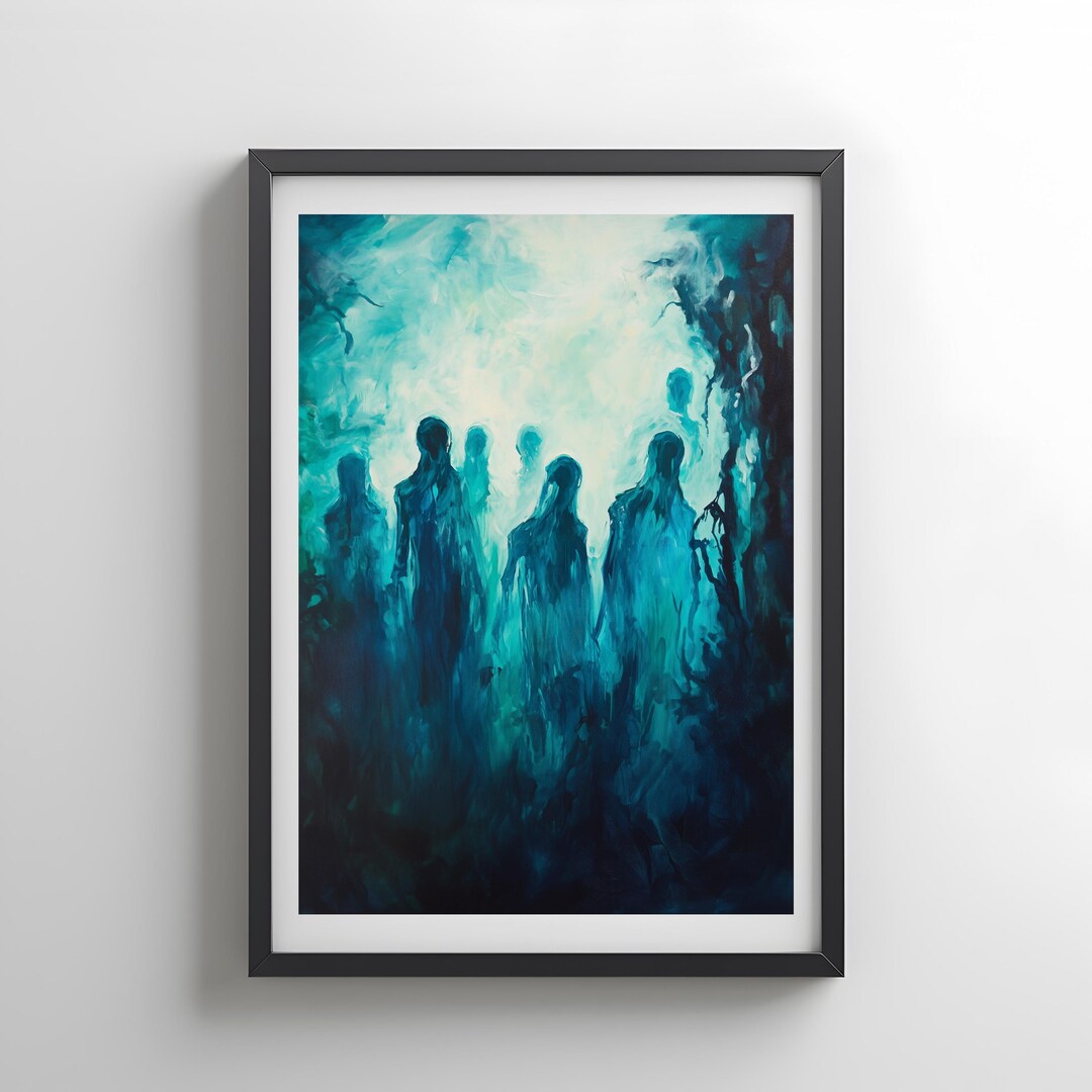 Ghostly Apparitions - Gothic Art Print, Haunting Spirit Scene, Dark ...