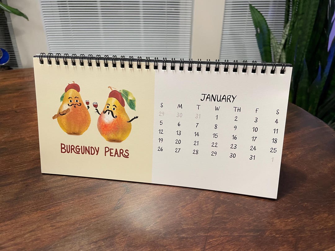 Fun Humorous 2025 Desk Calendar With Playful Food Art | Perfect for ...