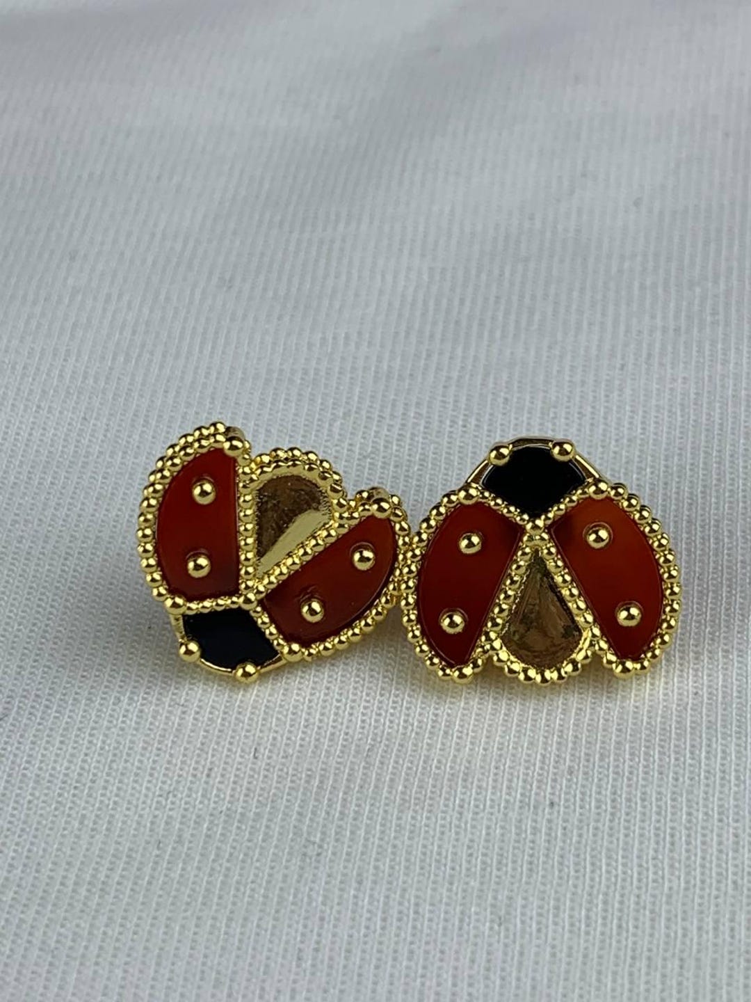 Van Cleef Arpels Gold ladybug stud Earrings - Etsy