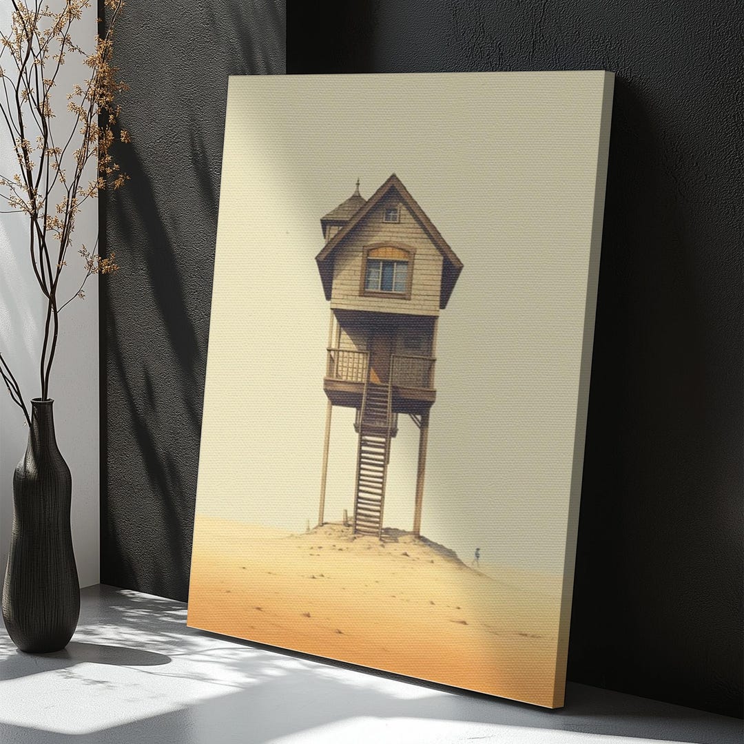 Watchtower in the Middle of Nowhere Canvas Painting, Housewarming Gifts ...