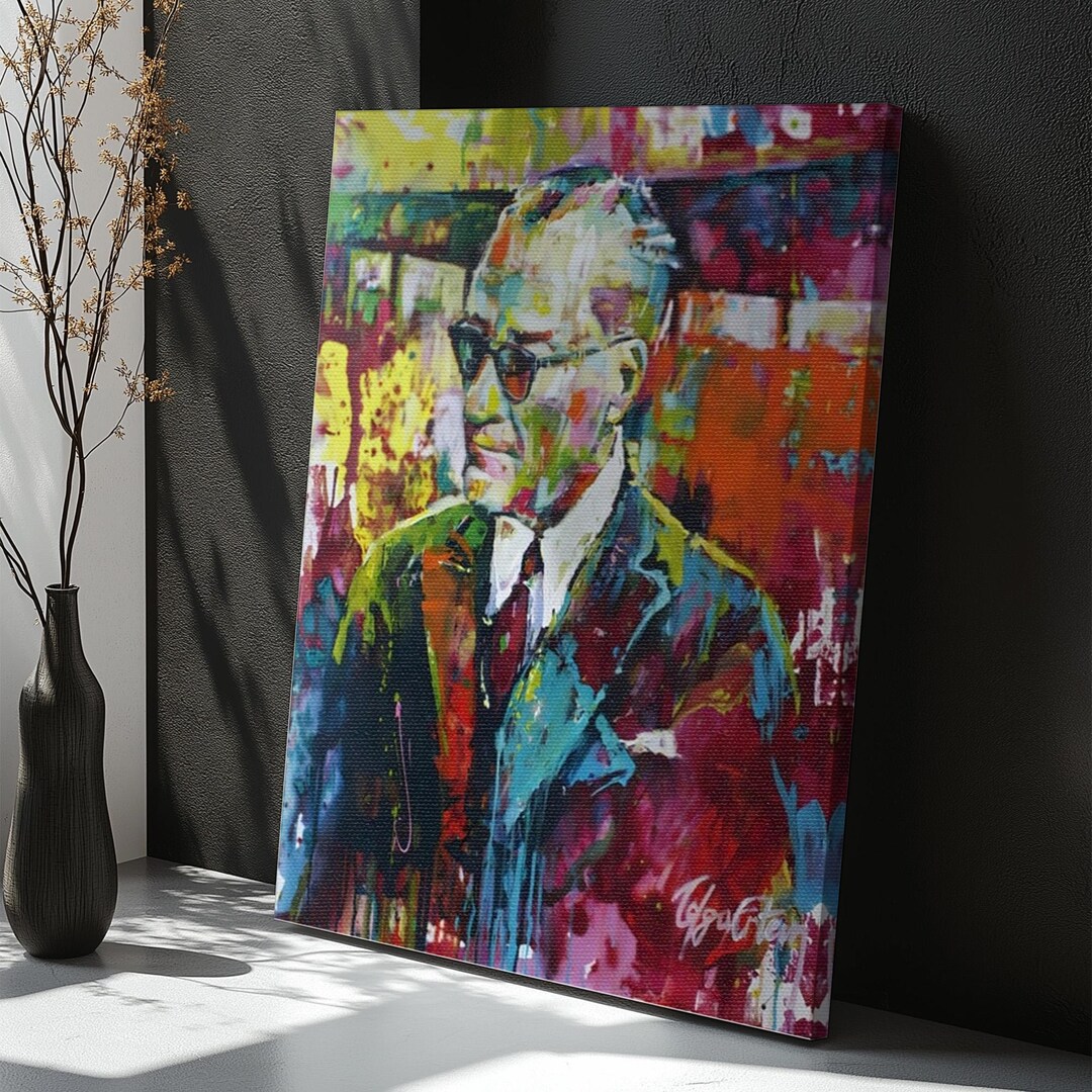 Colorful Oil Painting Effect Mustafa Kemal Atatürk Wall Art, Portrait ...