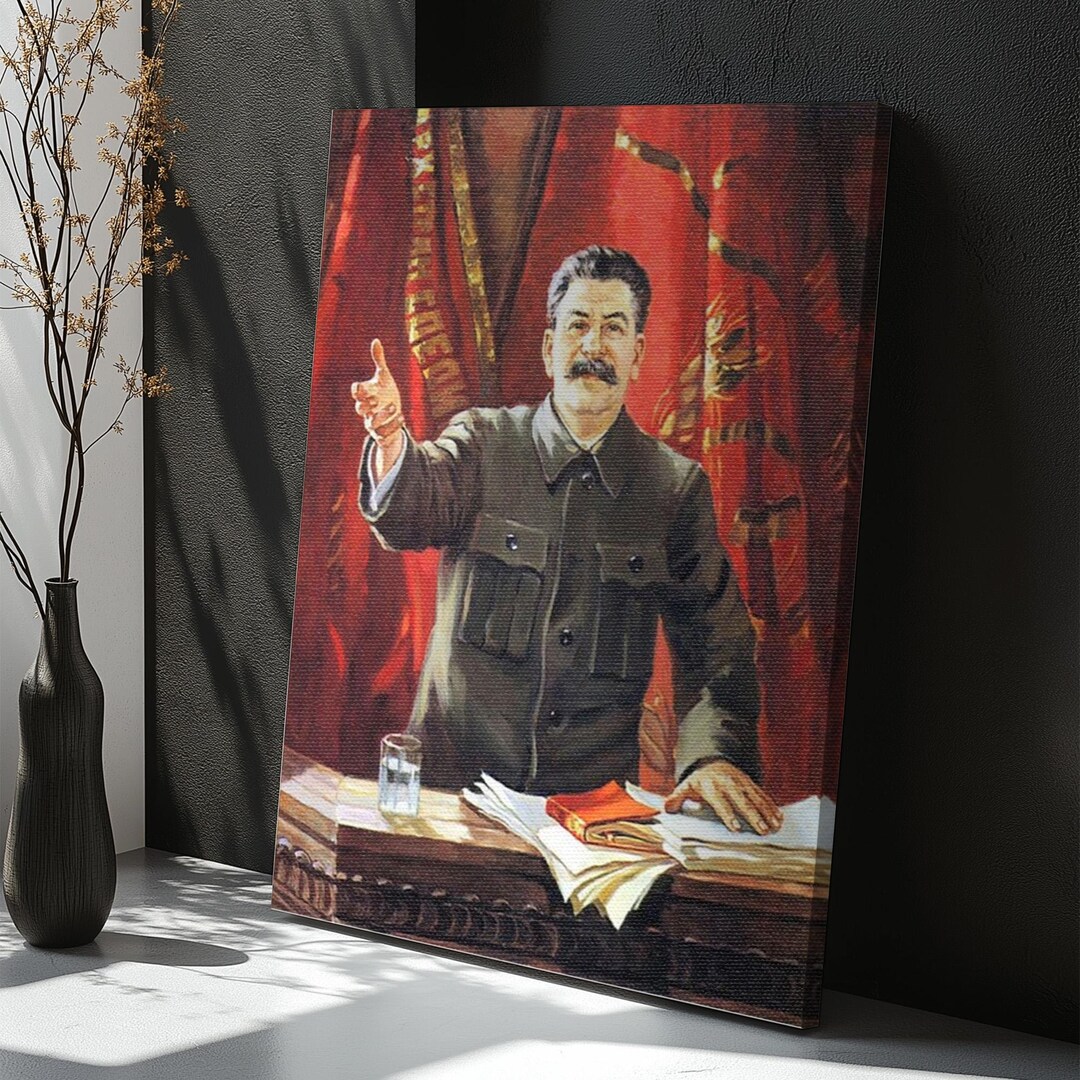 Joseph Stalin Russia and Soviet Union Canvas Painting, Framed Portrait ...