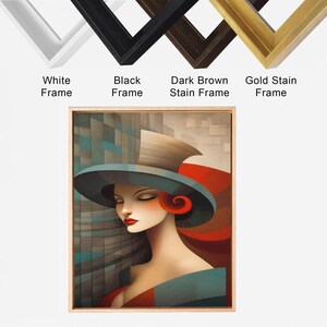 Vintage Beautiful Woman Canvas Painting, Illustration Modern Wall Decor ...