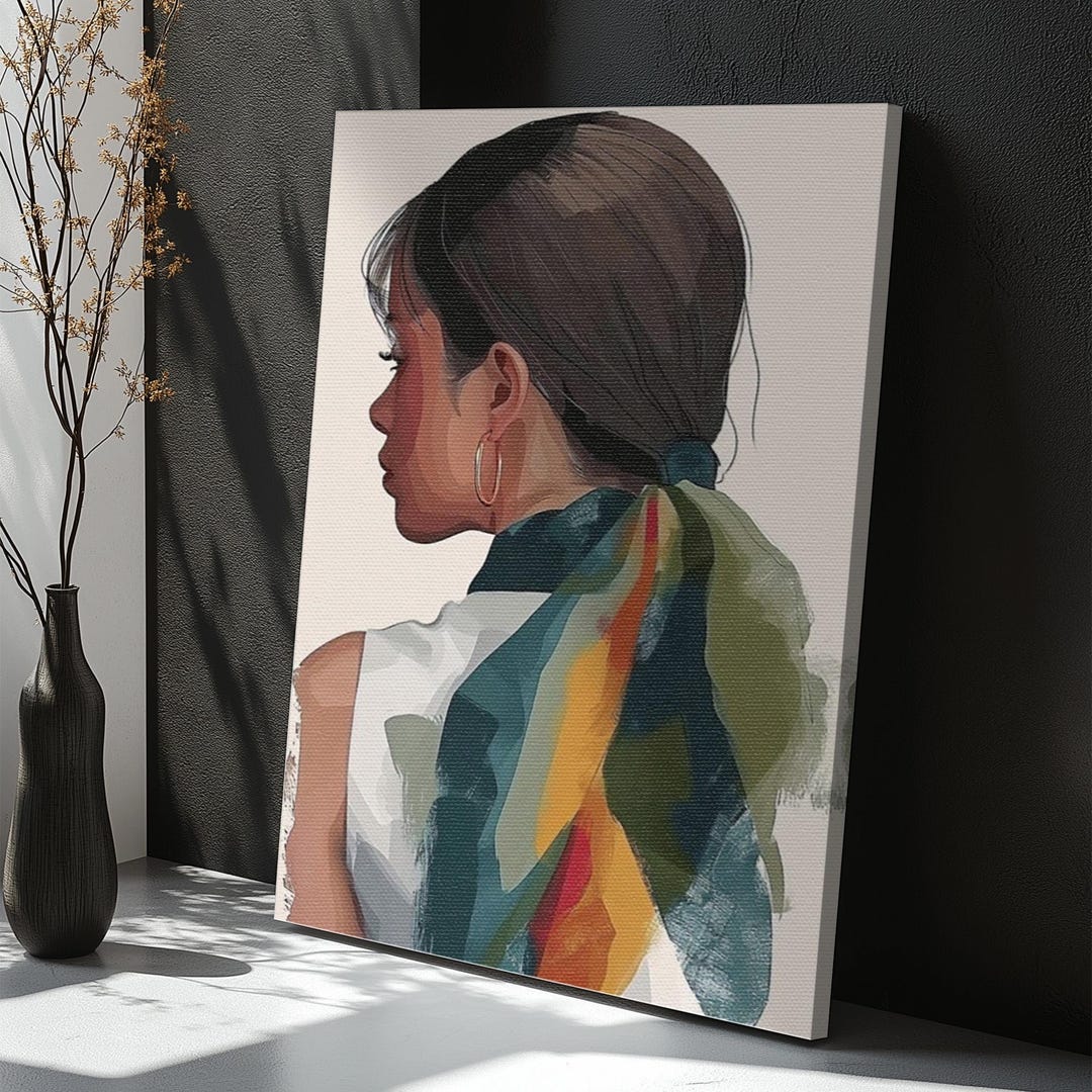 Beautiful Retro Woman Canvas Painting, Portrait Canvas Art, Portrait ...