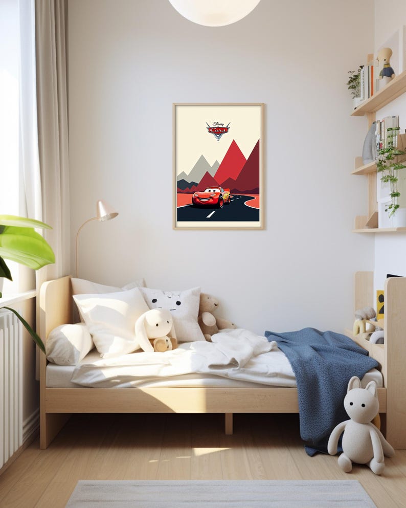 Lightning Mcqueen Poster, Cars Poster, Cars Movie Poster, Kids Room ...