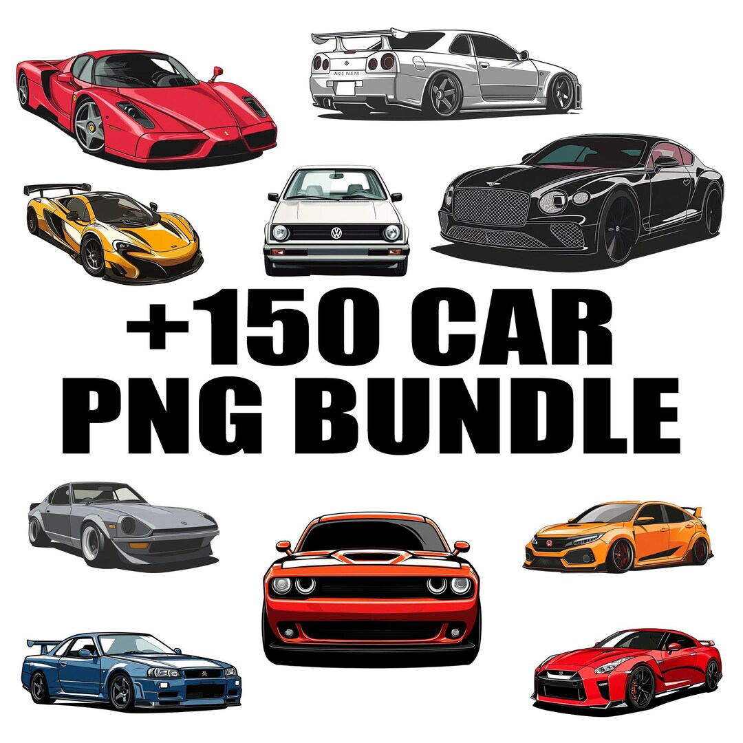 150+ Car PNG Bundle: Automotive Sublimation Designs (digital Download ...