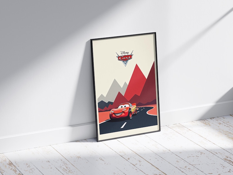 Lightning Mcqueen Poster, Cars Poster, Cars Movie Poster, Kids Room ...