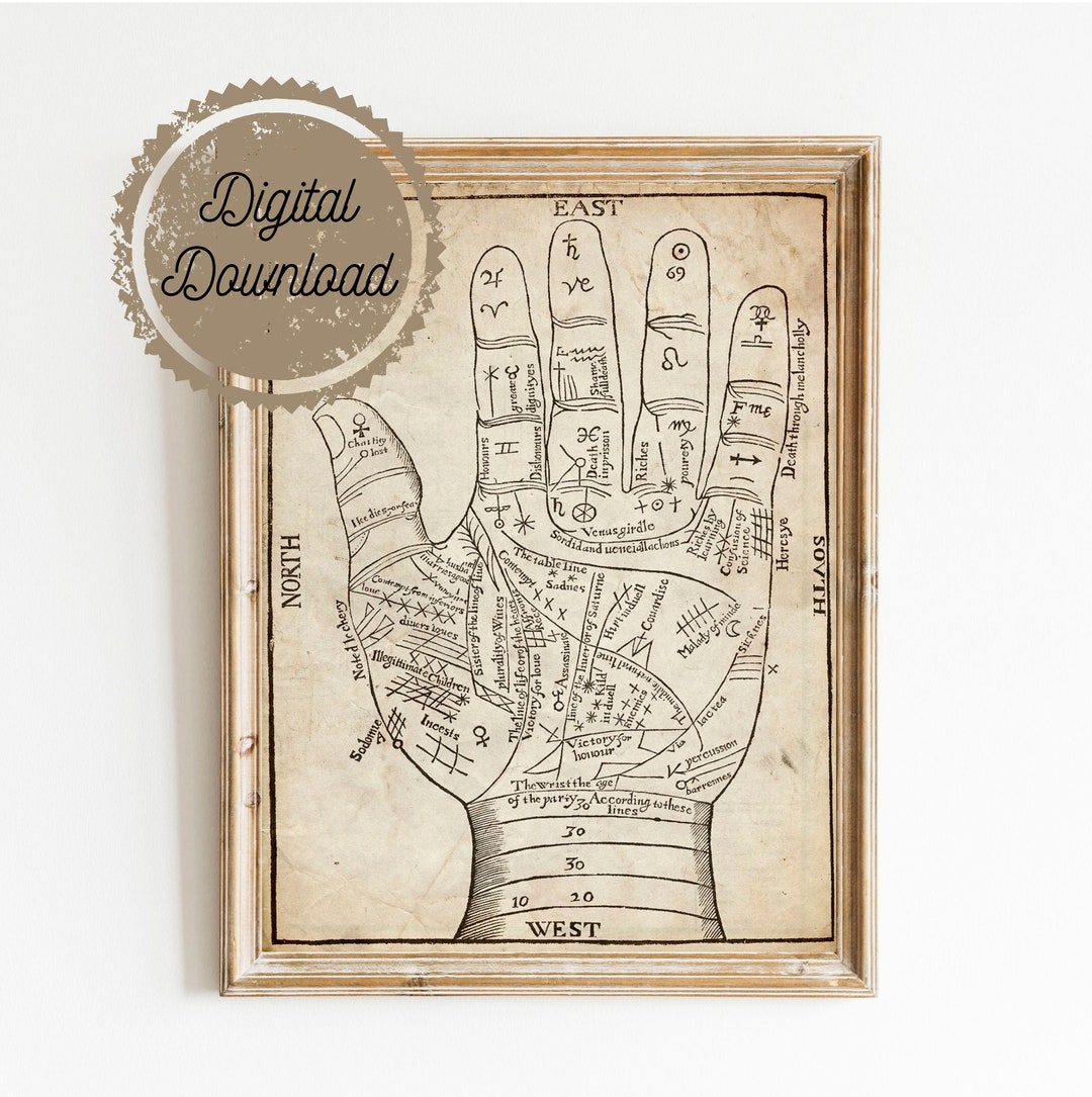 Digital Download - Fortune Teller's Hand - Witchy Wall Decor ...