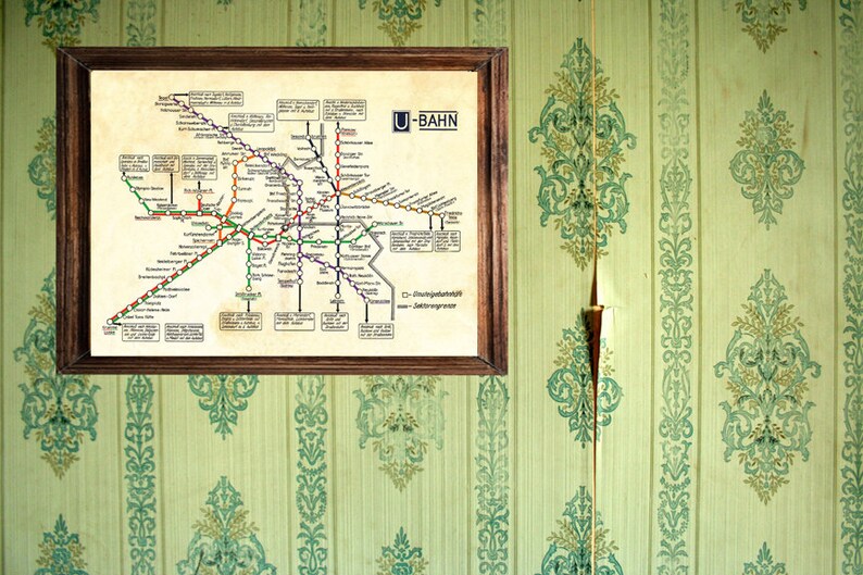 Vintage Berlin Map u-bahn Antique German Subway - Etsy