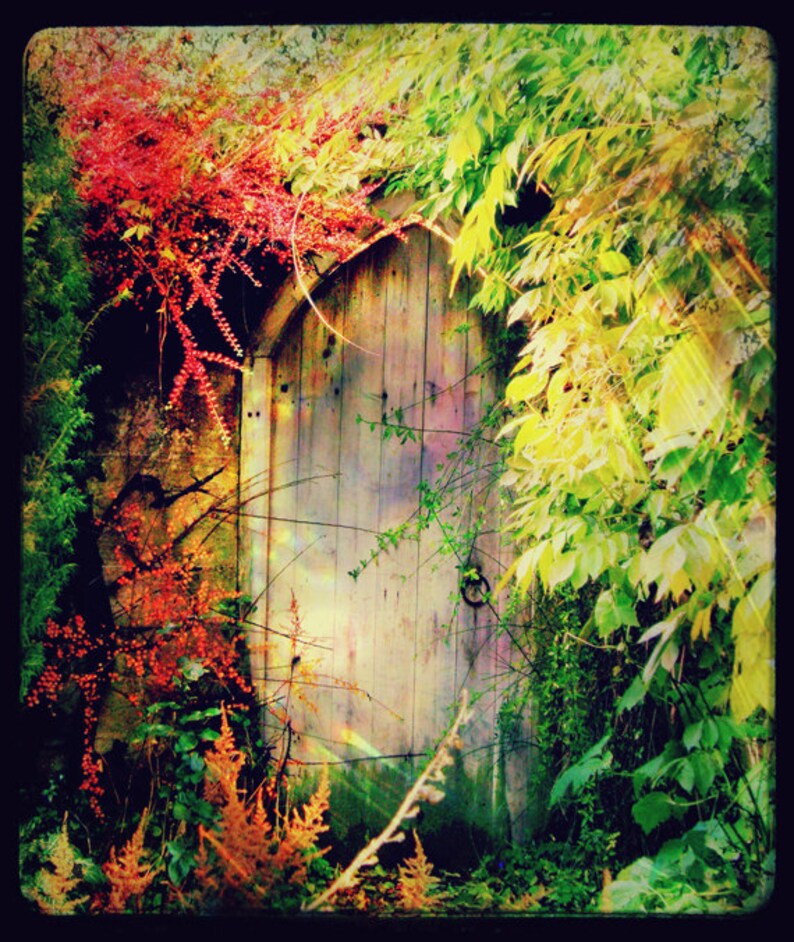 Overgrown Garden Door Art Print the Secret Garden Fairy - Etsy