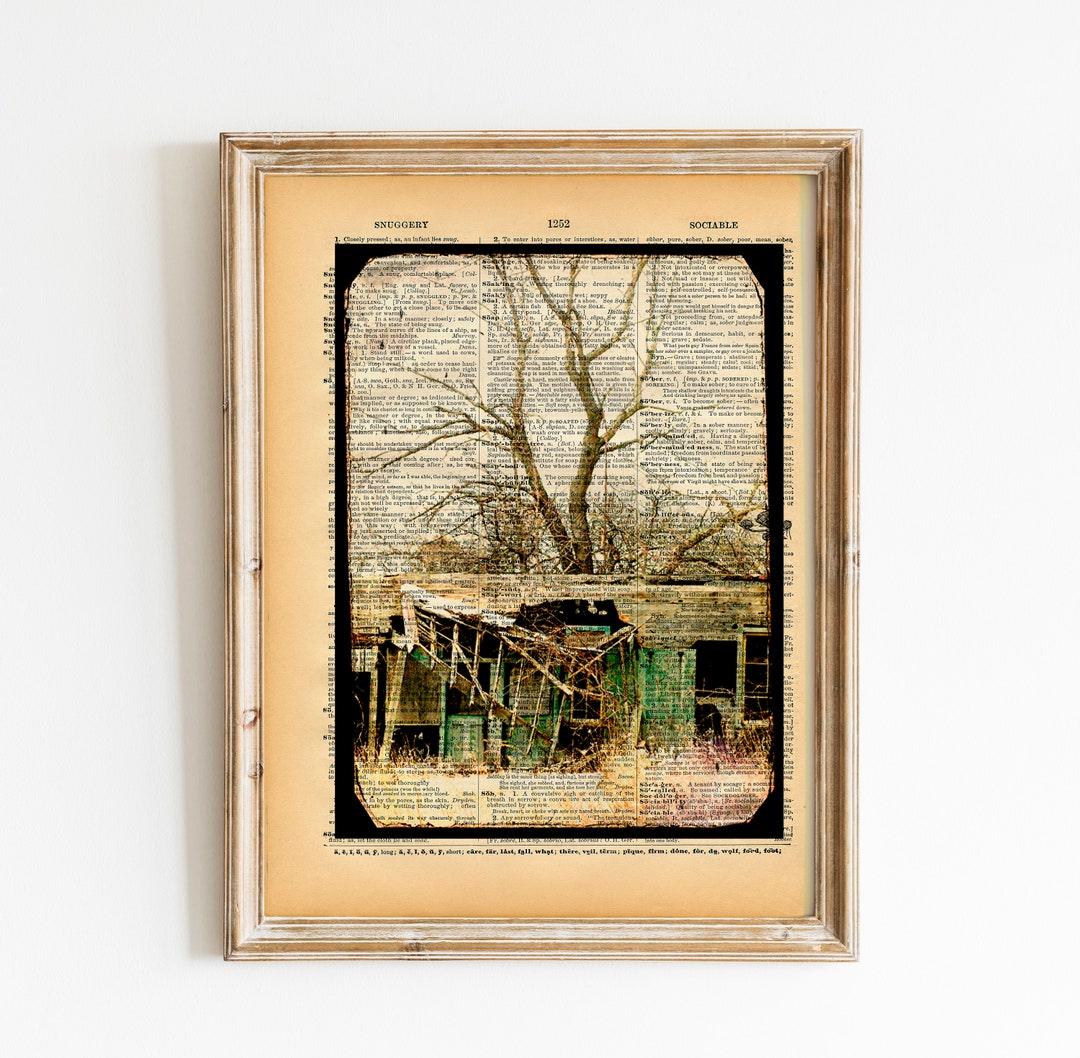 Haunted House Photo - Rustic Cabin Photograph Print - Upcycled ...