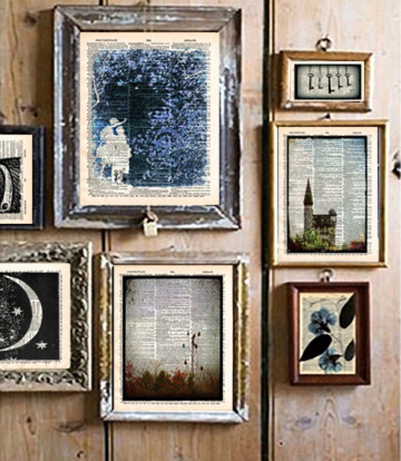 Owl Bird Art Print Vintage Book Print Upcycled Recycled - Etsy