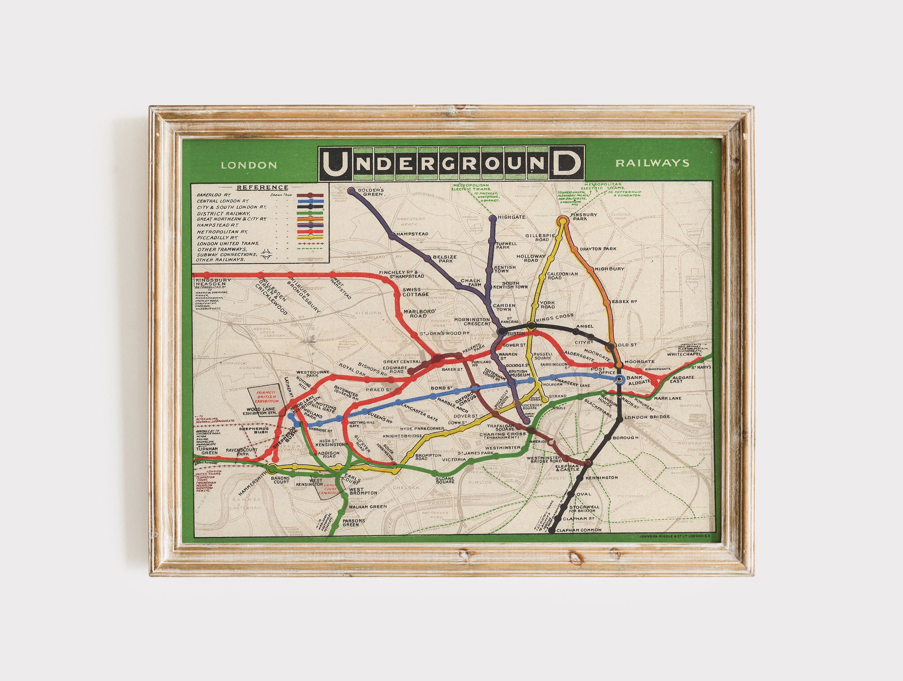 Vintage London Underground Map Digital Download 1908 - Etsy