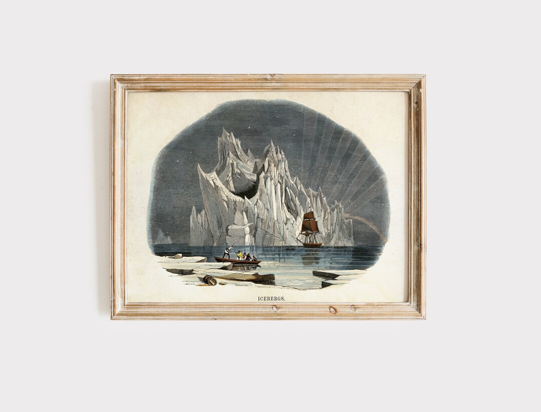 Antique Arctic Iceberg Print: Victorian Nautical Winter Scene - Etsy