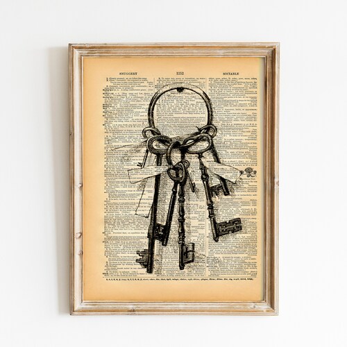 Vintage Book Art Print Vintage Skeleton Key Art Fairy Tale - Etsy