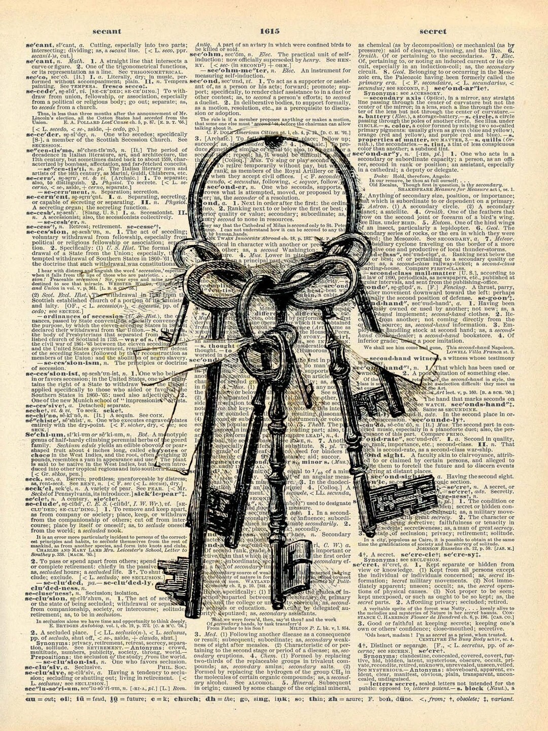 Vintage Book Art Print Vintage Skeleton Key Art Fairy Tale - Etsy