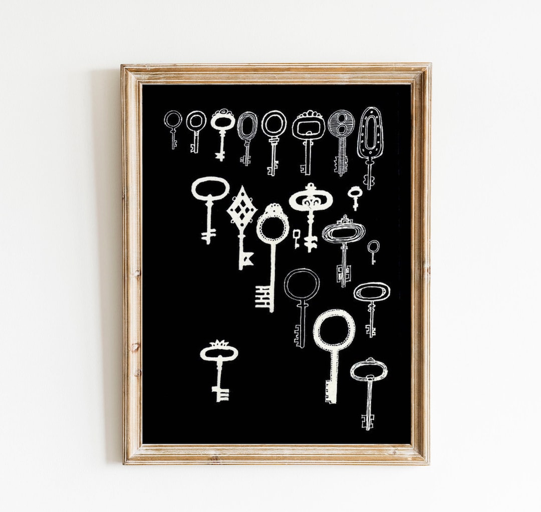 Vintage Skeleton Key Art Print: Steampunk Silhouette Home Decor - Etsy